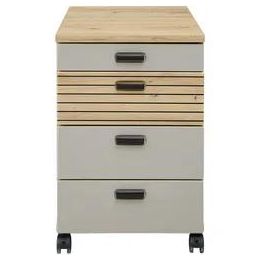 Rollcontainer Innostyle "Rollcontainer Glenn, 45 x 66 x 55 cm (B/H/T)", basalt, artisan, B:45cm H:66cm T:55cm, Holzwerkstoff, Kunststoff, MDF, Rollwagen, Rollcontainer, inkl. Filzeinlage, 4 Rollen(2 mit Bremsen) oder Sockel, SK Soft-Close