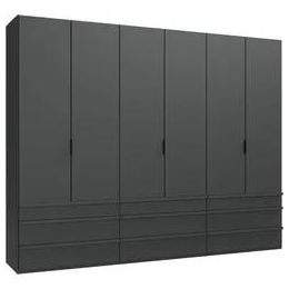 Faltt&uuml;renschrank wimex "Oxford by fresh to go, in der Breite 300cm, in 2 H&ouml;hen erh&auml;ltlich", grau (grafit), Schr&auml;nke, Grafit, B/H/T: 300cm x 216cm x 58cm, Schubladen: 9 Stk. T&uuml;ren: 6 Stk. ohne Spiegel, Holzwerkstoff, mit hochwertigen Faltt&uuml;ren f&uuml;r den perfekten &Uuml;berblick, B:300cm H:216cm T:58cm