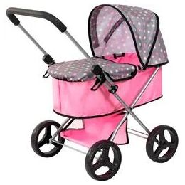 Puppenwagen BAYER "GO", fee grau, rosa, Puppenwagen, KinderB:37cm H:59cm T:50cm, Kunststoff, Metall, Stoff, B:37cm H:59cm T:50cm