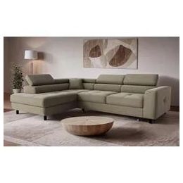 Ecksofa OTTO HOME "AADEN Schlafsofa 254 cm - OTTO. Verl&auml;ssliche Qualit&auml;t.", braun, B:254cm H:90cm T:199cm, 100% Polyester, Sofas, Ecksofa, mit Bettfunktion, Bettkasten, Kopfst&uuml;tzen, rechts/links bestellbar, Topseller