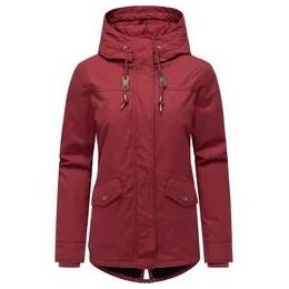 Winterjacke Ragwear "Parkker Warm YOUMODO", Damen, Gr. XXL (44), weinrot, Obermaterial: 65% Polyester, 35% Baumwolle. Innenfutter: 100% Polyester. Wattierung: 100% Polyester, figurumspielend Po-bedeckend, hoch geschlossener Ausschnitt, eng Rippstrickb&uuml;ndchen verstellbar, Jacken Winterjacke, Winter Parka mit kuscheligem Teddy-Innenfutter