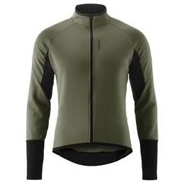 Fahrradjacke Gonso "ROAD JACKET SOFTSHELL 2 M", Herren, Gr. S, olivgr&uuml;n, 80% Polyester, 15% Polyamid, 5% Elasthan, Rundhals, Jacken Fahrradjacke, Herren Softshell-Jacke, atmungsaktive Radjacke, Tight Fit