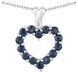 Kette mit Anh&auml;nger VIRA JEWELS "925 Sterling Silber rhodiniert Safir", wei&szlig;, Halsketten, Damen, 46,0cm, 0,8, Silber 925 (Sterlingsilber), L: 46 B: 15mm, gl&auml;nzend, B:15mm