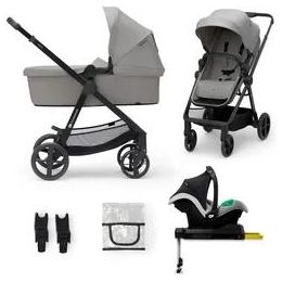 Kombi-Kinderwagen Kinderkraft "NEWLY 4IN1 MINK PRO", Kinder, grau, Stahl, Kinderwagen
