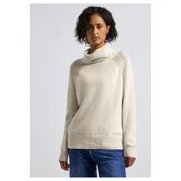 Rollkragenpullover Street One, Damen, Gr. 40, tusk cream meliert, Stoff, 30% Polyester, 29% Polyacryl, 21% Viskose, 20% Nylon, unifarben, normal normal, hoch geschlossener Ausschnitt, Strickb&uuml;ndchen, Pullover Rollkragenpullover, mit Stehkragen