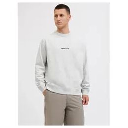 Jack & Jones Sweatshirt JACK & JONES "JORNORREBRO EMB SWEAT CREW NOOS", Herren, Gr. XS, grau (wei&szlig; melange), angeraute Sweatware, Obermaterial: 89% Baumwolle, 11% Polyester, meliert, unifarben, relaxed fit normal, Rundhals, Rippb&uuml;ndchen, Sweatshirts Sweatshirt, mit Logo Print