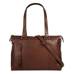 SPIKES & SPARROW Shopper SPIKES & SPARROW, Damen, Gr. B/H/T: 41cm x 29cm x 11cm onesize, braun (cognac), Leder, leicht gl&auml;nzend, unifarben, Taschen Shopper, echt Leder