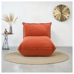 Sessel DOMO collection "Nantes Loungesessel, Wohlf&uuml;hlsessel mit 360 Drehfunktion", orange, Sessel, Struktur weich,mit Drehfunktion, Drehfunktion, B/H/T: 78cm x 73cm x 100cm, 92% Polyester, 8% Nylon, Sessel, hochwertig gepolstert mit Federkern, Struktur weich, orange, B:78cm H:73cm T:100cm