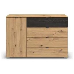 Kombikommode Rauch "Sideboard Kombikommode Schubladenkommode APOLLON", eiche artisan, schwarz oak, B:120cm H:81cm T:42cm, Holzwerkstoff, Sideboards, Kombikommode, 1 T&uuml;r, 4 breite Schubladen, Einlegeb&ouml;den verstellbar MADE IN GERMANY