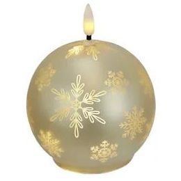 LED-Kerze I.GE.A. "Kugel-Kerze A", gold, B:10cm H:12cm, Glas, Kerzen, LED-Kerze, aus Glas batteriebetrieben mit Timer Adventskranz Adventskerzen