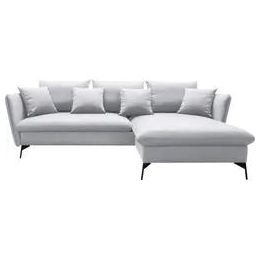 Ecksofa OTTO HOME "LIVORNO,258 cm, L-Form", grau (hellgrau), B:258cm H:91cm, 100% Polyester;PU-Schaum und Nosag-Federung.;Federung Ottoman : 12 x Feder Type B 1650mm;Ferderung 2 Sitzer: 10 x Feder Type B 650 mm;Sitz und Funktion: Schaum T30/40 8 cm., Sofas, Ecksofa, Schlaffunktion u. Bettkasten (139/224cm), Samt, Struktur, Webstoff