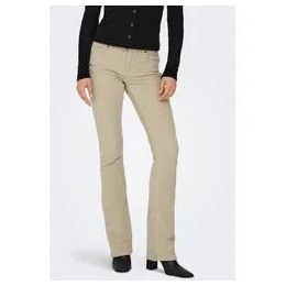 Cordhose Only "ONLMARY &ndash; Flared Cordhose mit Stretchkomfort", Damen, Gr. 42, L&auml;nge 32, beige (oatmeal), Cord, Obermaterial: 98% Baumwolle, 2% Elasthan, unifarben, slim fit normal, Hosen Cordhose, Baumwollmischung, bootcut fit
