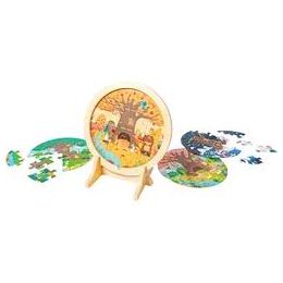Puzzle HAPE "4-Jahreszeiten-Lagenpuzzle", bunt, Puzzles, KinderB:30cm T:3cm, Holz, Papier, Pappe, leuchtet im Dunkeln, B:30cm T:3cm