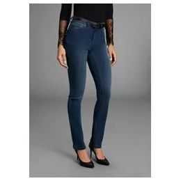 Slim-fit-Jeans Arizona "Ultra Stretch", Damen, Gr. 46, N-Gr, dunkelblau us, Obermaterial: 63% Baumwolle, 32% Polyester, 5% Elasthan, Basic, Jeans Slim-fit-Jeans