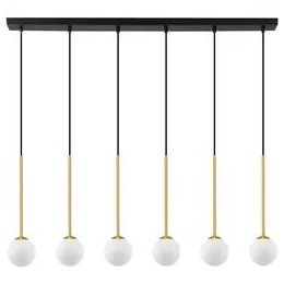 NOVA LUCE Pendelleuchte "SAVOY", schwarz, gold, 6, H: 160cm, 1 Stk., Leuchten, Pendelleuchte