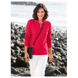 Sweater Casual Looks, Damen, Gr. 36, rot, 50% Baumwolle, 50% Polyester, unifarben, Sweatshirts Sweater