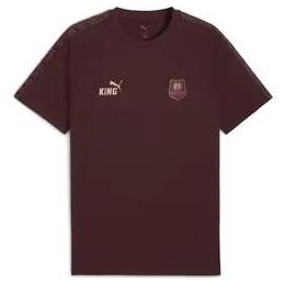 T-Shirt Puma "Stade Rennais FC KING T-Shirt Herren", Herren, Gr. S, aubergine schwarz crimson lila rot, Obermaterial: 100% Baumwolle. Rippe: 71% Baumwolle, 29% Polyester. Besatz: 100% Polyester, clean, regular fit, Rundhals, Shirts T-Shirt