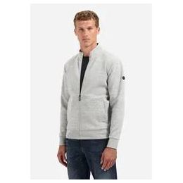 Sweater NO EXCESS "NO EXCESS Strukturierter Cardigan", Herren, Gr. XL, grau melange, 70% Baumwolle, 28% Polyester, 2% Elasthan, Sweatshirts Sweater