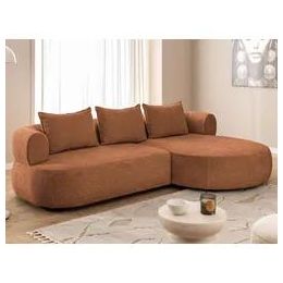 Ecksofa Home Affaire "LUSSAC L-Form Design-Sofa mit Zierkissen, Ma&szlig;e B/T/H: 257/159/78 cm", terra, B:257cm H:78cm T:159cm, 100% Polyester, Sofas, Ecksofa, hoher Sitzkomfort und modernes Design, Sofa ohne Bettfunktion