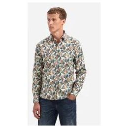 Langarmhemd NO EXCESS "NO EXCESS Bedrucktes Hemd Shirt Stretch Allover Printed", Herren, Gr. XL, Normalgr&ouml;&szlig;en, night, 97% Baumwolle, 3% Elasthan, regular fit, Hemden