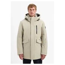 Parka NO EXCESS "NO EXCESS Langer Parka mit Kapuze MIKE Jacket", Herren, Gr. 3XL, stone, 100% Polyester (Recycelt), Jacken Parka