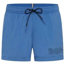 Badeshorts BOSS "Mooneye 1022926", Herren, Gr. XXL, N-Gr, bright blau 436, Microfaser, Obermaterial: 100% Polyamid, Basic, Badehosen Badeshorts, mit elastischem Bund