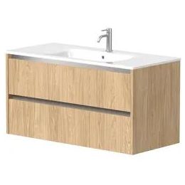 Waschtisch Welltime "City, Badm&ouml;bel, Badkommode, Badschrank, in verschiedenen Breiten", light oak, B:101cm H:50cm T:46cm, FSC-zertifizierter Holzwerkstoff, Waschtische, Waschtisch, mit Soft-Close-Funktion, inklusive Waschbecken, FSC zertifiziert