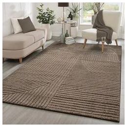 Teppich the carpet "Everest", braun, B:120cm H:14mm L:170cm, Polypropylen, Teppiche, Teppich, moderner Wohnzimmer Teppich hohe Flordichte