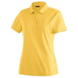Poloshirt Maier Sports "Ulrike", Damen, Gr. 36, hellgelb, 100% Polyester, Rundhals, Shirts, Damen Polo kurzarm, leichtes Shirt, Funktionsshirt mit Kragen, Reg Fit