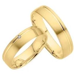 Phoenix Trauring PH&Ouml;NIX "Schmuck Partnerring Ehering Verlobungsring Freundschaftsring" Gr. 58, gelbgoldfarben, Fingerringe, Damen, 58, 0,01 SI = kleine Einschl&uuml;sse mit Brillant, Silber 925 (Sterlingsilber), 5mm, Trauring, Made in Germany - wahlweise mit oder ohne Brillant