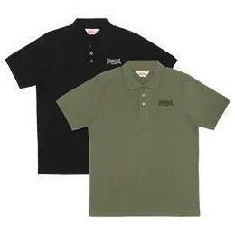Poloshirt Lonsdale "LINGHOLME", Herren, Gr. XXL, schwarz, olive, Jersey, Obermaterial: 100% Baumwolle, angesetztes B&uuml;ndchen, Shirts