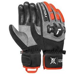 Skihandschuhe Reusch "Worldcup Warrior R-TEX XT", Damen, Gr. 9, grau, mehrfarbig, 92% Polyester, 8% Ziegenleder, mehrfarbig, Handschuhe, mit wasserdichter, atmungsaktiver Funktion