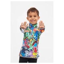 Langarmshirt WeeDo "COSMO SPRAYPRINT", M&auml;dchen, Gr. 92, grafitti print, Obermaterial: 95% Polyester, 5% Elasthan, regular fit, Shirts Langarmshirt, Feuchtigkeitsregulierendes Funktionsshirt f&uuml;r Kinder