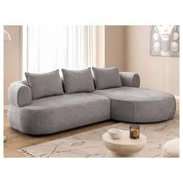 Ecksofa Home Affaire "LUSSAC L-Form Design-Sofa mit Zierkissen, Ma&szlig;e B/T/H: 257/159/78 cm", grau, B:257cm H:78cm T:159cm, 100% Polyester, Sofas, Ecksofa, hoher Sitzkomfort und modernes Design, Sofa ohne Bettfunktion