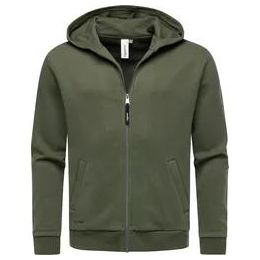 Sweatjacke Ragwear "Natten", Herren, Gr. XXL (56), olivgr&uuml;n, Material: 70% Baumwolle, 30% Polyester, Basic, l&auml;ssig geschnitten h&uuml;ftbedeckend, hoch geschlossener Ausschnitt, &Auml;rmel ohne &Auml;rmelschlitz B&uuml;ndchen, Sweatjacken Sweatjacke, Weiche Herren Alltagsjacke mit Kapuze