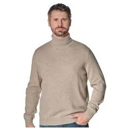 Rollkragenpullover Casamoda "Casamoda Rollkragenpullover uni", Herren, Gr. XL, beige, 80% Wolle, 20% NY, Pullover Rollkragenpullover