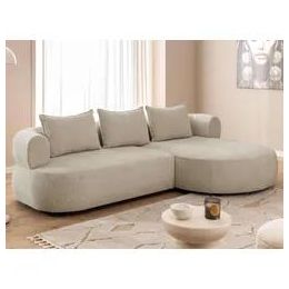 Ecksofa Home Affaire "LUSSAC L-Form Design-Sofa mit Zierkissen, Ma&szlig;e B/T/H: 257/159/78 cm", creme, B:257cm H:78cm T:159cm, 100% Polyester, Sofas, Ecksofa, hoher Sitzkomfort und modernes Design, Sofa ohne Bettfunktion