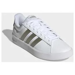 Sneaker Adidas SPORTSWEAR "GRAND COURT 3.0", Damen, Gr. 40, cloud wei&szlig;, cyber metallic, ftwr wei&szlig;, Synthetik, Textil, Schuhe Sneaker
