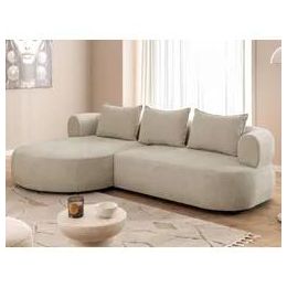 Ecksofa Home Affaire "LUSSAC L-Form Design-Sofa mit Zierkissen, Ma&szlig;e B/T/H: 257/159/78 cm", creme, B:257cm H:78cm T:159cm, 100% Polyester, Sofas, Ecksofa, hoher Sitzkomfort und modernes Design, Sofa ohne Bettfunktion
