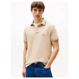 Poloshirt Tommy Hilfiger "TOMMY TIPPED SLIM POLO", Herren, Gr. XL, sandalwood, Obermaterial: 96% Baumwolle, 4% Elasthan, schmal, Rippb&uuml;ndchen, Shirts
