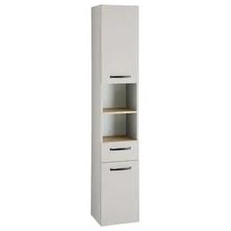 Hochschrank SAPHIR "Quickset 500, Badschrank 32,4 cm breit", kaschmir, B:32,4cm H:176cm T:32,2cm, Holzwerkstoff, Schr&auml;nke, Hochschrank, 3 Einlegeb&ouml;den, 1 offenes Fach, Badezimmer-Hochschrank