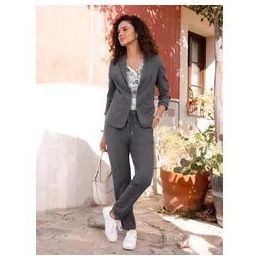 Jerseyblazer Inspirationen "Jersey-Blazer", Damen, Gr. 42, grau (anthrazit), 58% Viskose, 36% Polyamid, 6% Elasthan, Blazer
