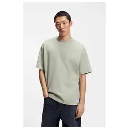HUGO BOSS T-Shirt HUGO BLUE "Nuwaffle", Herren, Gr. M, open gr&uuml;n340, Single Jersey, Obermaterial: 87% Baumwolle, 13% Polyamid, regular fit normal, Rundhals, eingefasste Kante, Shirts T-Shirt, Rundhalsausschnitt, Regular Fit, dezentes Waffelmuster