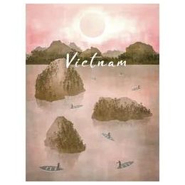 Bild Komar "Vintage Travel Vietnam", rosa (farbe bild(er): rosa), B:30cm H:40cm, Holz, Papier, Bilder, Bild, Wandbild zur Dekoration - ohne Rahmen