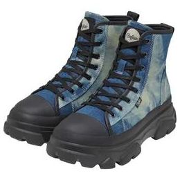 Stiefel Buffalo "Buffalo cade lace up hi", Damen, Gr. 41, blau, Kunstfaser, unifarben, Schuhe Stiefel
