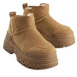 Stiefel Buffalo "Buffalo FusiOn Slip On Lo Warm Vegan Nubuck", Damen, Gr. 41, cognac, Polyurethan, unifarben, Schuhe Stiefel