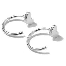 Paar Ohrhaken Firetti "Schmuck Geschenk Silber 925 Ohrschmuck Ohrringe Herz", silberfarben, Ohrringe, Damen, Silber 925 (Sterlingsilber), Made in Germany