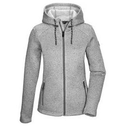 Fleecejacke Killtec "KOW 5 WMN KNTFLC JCKT", Damen, Gr. 46, grau, Obermaterial: 100% Polyester, Jacken Fleecejacke, Strickfleecejacke mit verstellbarer Kapuze und Kinnschutz