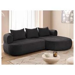 Ecksofa Home Affaire "LUSSAC L-Form Design-Sofa mit Zierkissen, Ma&szlig;e B/T/H: 257/159/78 cm", schwarz, B:257cm H:78cm T:159cm, 100% Polyester, Sofas, Ecksofa, hoher Sitzkomfort und modernes Design, Sofa ohne Bettfunktion