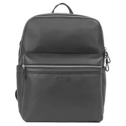 Laptoprucksack MARGELISCH "ANOI-1", Damen, Gr. B/H/T: 30cm x 37cm x 15cm, onesize, schwarz, Leder, Rucks&auml;cke Laptoprucksack, aus LWG zertifiziertem Leder